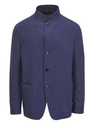 Ermenegildo Zegna veste bomber boutonn&eacute;e - Bleu