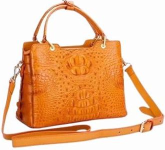 Generic Sac cabas pour femme en cuir dalligator véritable, véritable sac à main en cuir de crocodile exotique, sac bandoulière pour femme