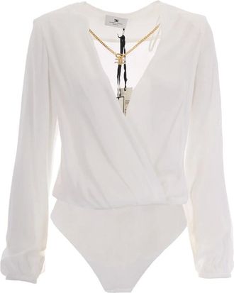 Elisabetta Franchi Femme, Tops, Beige, Taille: 44 FR Body