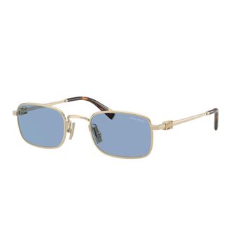 Miu Miu Goldrahmen Blaue Linse Sonnenbrille - - Accessories - Damen - Gelb - 49 MM