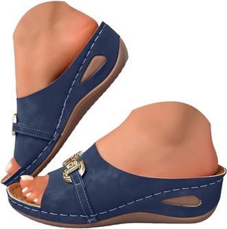 Generic Sandales d&eacute;t&eacute; habill&eacute;es pour femme avec soutien de la vo&ucirc;te plantaire - Semelle orthop&eacute;dique antid&eacute;rapante - Chaussures de marche orthop&eacute;diques &agrave; enfi