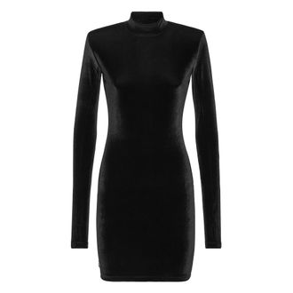 Philipp Plein Femme, Robes, Noir, Taille: 42 FR Mini Dress LS Basic