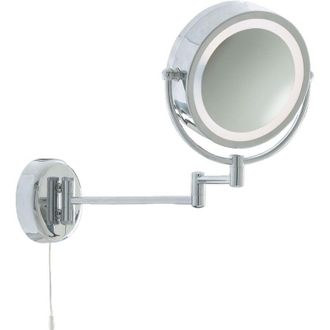 Searchlight Miroir de salle de bain avec bras articul&eacute; m&eacute;tal chrom&eacute; IP44, E14 25w maxi