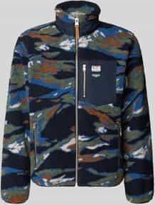 Superdry Fleecejacke im Allover-Look mit Stehkragen