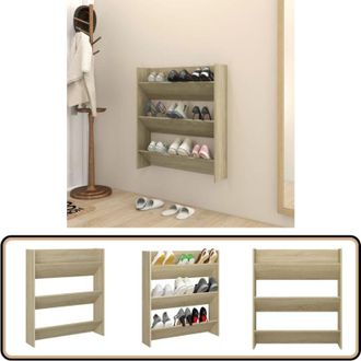 vidaXL Vidaxl - Wand-Schuhschrank Sonoma-Eiche 80x18x90 cm Holzwerkstoff - Wand-Schuhschrank - Schuhschrank - Schuhorganisation - Holzwerkstoff Möbel