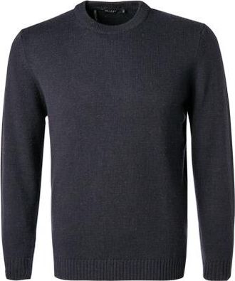 Maerz MAERZ Muenchen Herren Pullover blau Merinowolle unifarben