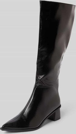 Bianco Spitz zulaufende Stiefel mit Blockabsatz