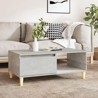 vidaXL Table basse Gris b&eacute;ton 90x50x36,5 cm Bois ding&eacute;nierie Vidaxl
