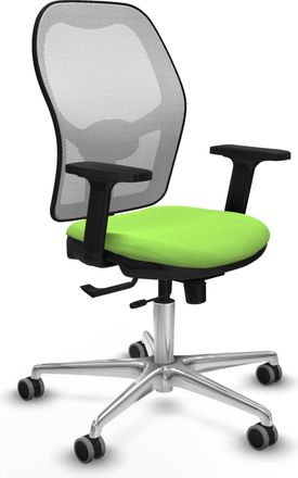 Piqueras y Crespo Jorquera Stuhl mit Lendenwirbelst&uuml;tze mit 2D-Armlehnen, ausgestattet mit Syncro/Traslack und injiziertem Schaumstoff, Rollen 65 mm, Parkett, Wei&szlig;/Pist