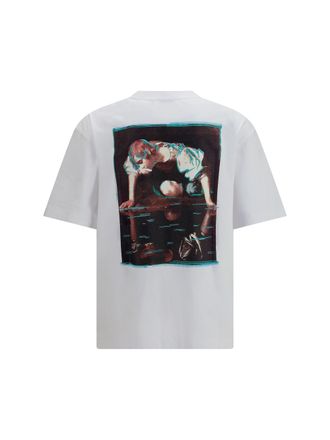 Off-white Mens Skate Narciso T-Shirt White Cotton T-Shirts And Polos