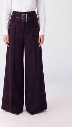 Liviana Conti Pantalon &eacute;vas&eacute; Chris taille haute en m&eacute;lange de cachemire