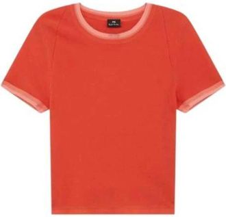 Paul Smith Femme, Pulls, Orange, Taille: 36 FR Maille Fine &agrave; Manches Courtes