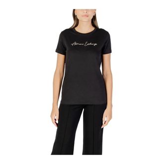 A|X Armani Exchange Schwarzes Baumwoll Rundhals T-shirt - - Tops - Damen - Schwarzk - XS