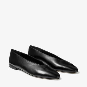 Jimmy Choo London Leather Ballet Flat - Black