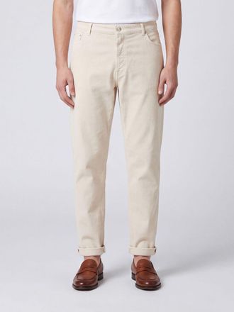 Brunello Cucinelli Jean coupe droite en denim de coton &agrave; cinq poches