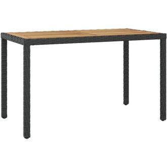 vidaXL Table de jardin Noir et marron 123x60x74cm Bois dacacia solide