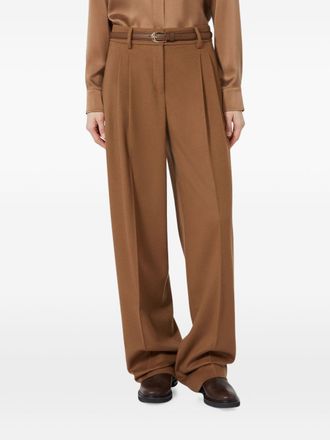 Max Mara Womens Wide-Leg Trousers Mstcocco Wool Brown Virgin