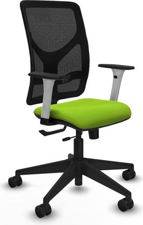 Piqueras y Crespo B&uuml;rostuhl mit wei&szlig;en und schwarzen Armlehnen, h&ouml;henverstellbare Lendenwirbelst&uuml;tze, ausgestattet mit Syncro/Traslack und Schneideschaum, Schwarz/Pista