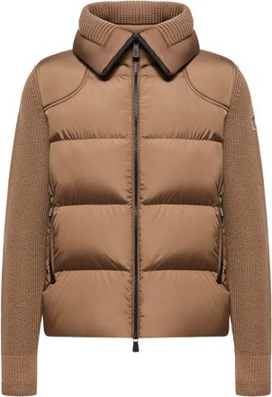 Moncler Moncler Cardigan Zipp&eacute; Matelass&eacute; En Laine, Homme, Marron, Taille: Xxl