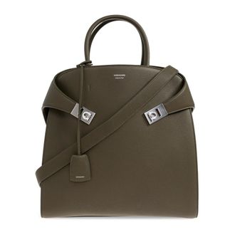 Ferragamo Femme, Sacs, Vert, Taille: ONE Size Hug Leather Handbag