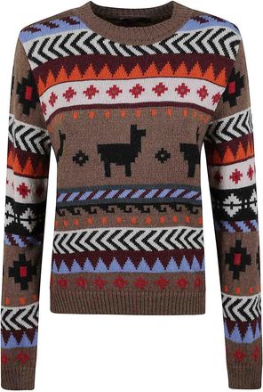 Max Mara Rundhalspullover - Bunt