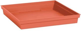 Eda Quadratischer Untersetzer Toskana 40 cm - f&uuml;r quadratischer Blumentopf Toskana 50 cm - 40 x 40 x H.5,9 cm - Terrakotta Orange