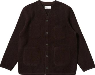 Universal Works Homme, Pulls, Brun, Taille: M Wool Fleece Cardigan