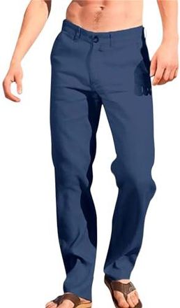 Generic Pantalon Homme Habill&eacute; - Pantalon Homme Leger Ete Coton Trousers DExt&eacute;rieur Couleur Unie Trousers Coupe Droite Classique Jogging Baggy Confort Pants e