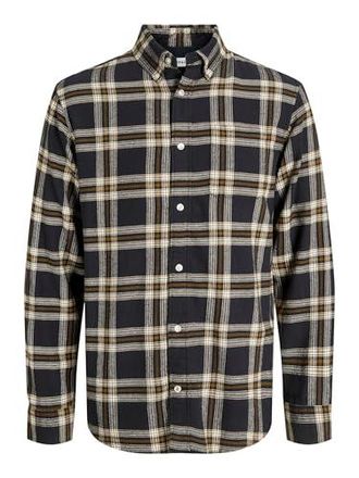 Jack & Jones Check Shirt Jjeclassic Ls Sn Pls Chemise à Carreaux en Flanelle, Noir, 8XL Hommes