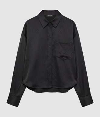 Anine Bing Chemise Scott Cropped Black