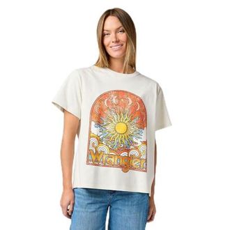 Wrangler Girlfriend Tee T-Shirt, Blanc Vintage, S Femmes