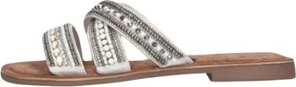 Lazamani Handgemachte Sommer Perlen Hausschuhe - - Shoes - Damen - Wei&szlig; - 38 EU