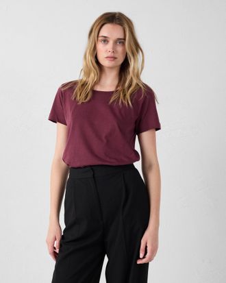 Jott T-Shirt &agrave; col rond Cerise noire Lucia - Taille M