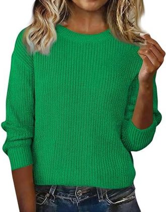 Generic Pull Femme Chic Et Elegant Long Blanc Chaud Grande WomenS Laine Fashion Sweaters Taille Pulls, Gilets Et Sweats Vetement Mode Rouge V&ecirc;tements Haut Cac