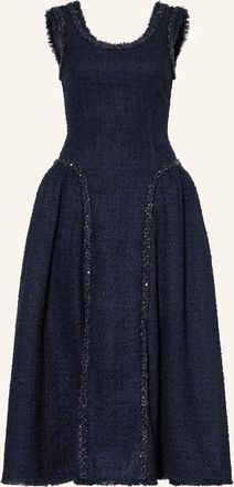 Self Portrait Self-Portrait Boucl&eacute;-Kleid Mit Glitzergarn Und Pailletten blau