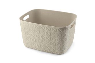 Curver Aufbewahrungskorb Softex 19 l - elegantes Design - leicht, stapelbar und praktisch - 100% recycelt - 37 x 29 x 22 cm - Elfenbeinfarben