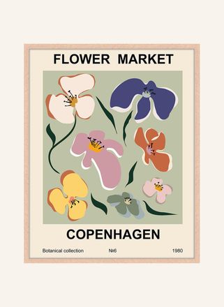 Liv Corday Wandbild Blumenmarkt Mit Rahmen braun