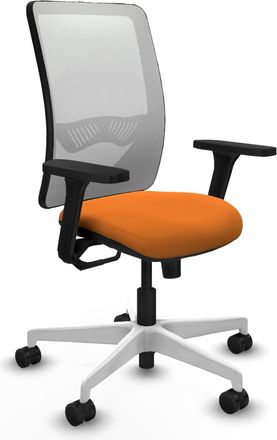 Piqueras y Crespo Schreibtischstuhl Zulema Orange mit 3D-Armlehnen, h&ouml;henverstellbare Lendenwirbelst&uuml;tze, ausgestattet mit 3 Positionen und Schneidschaum, mit 65 mm Nyl