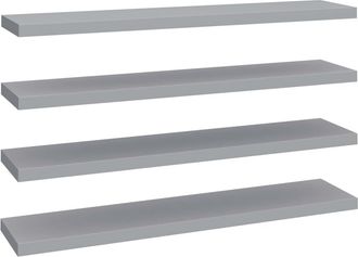 Generic Schwebendes Wandregal, 4 St&uuml;ck, MDF, Hochglanz-Wei&szlig;, Schwebendes Regal, 23/40/50/60/80/90/120 cm, Wandregal f&uuml;r Wohnzimmer/Arbeitszimmer/Bad/K&uuml;che (12