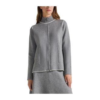Deha Deha - Cardigan zipp&eacute; bicolore - Femme - Pulls - Gris - Taille: 42 FR