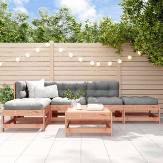 vidaXL Vidaxl - 6-tlg. Garten-Lounge-Set mit Kissen Massivholz Douglasie