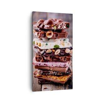 Arttor Bilder auf Leinwand Gastronomie Schokolade Nachtisch Leinwandbild mit Rahmen 45x80cm Wandbilder Dekoration Wohnzimmer Schlafzimmer Deko Klein Wanddeko