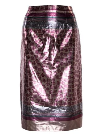 Burberry jupe crayon à fini métallisé - Rose