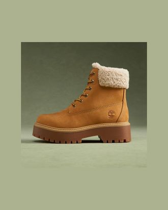 Timberland Wasserdichter Stone Street Boot mit Plateausohle und warmem Futter f&uuml;r Damen in Gelb, Damen, Gelb, Gr&ouml;&szlig;e