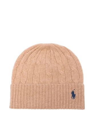 Polo Ralph Lauren bonnet en maille torsadée - Marron