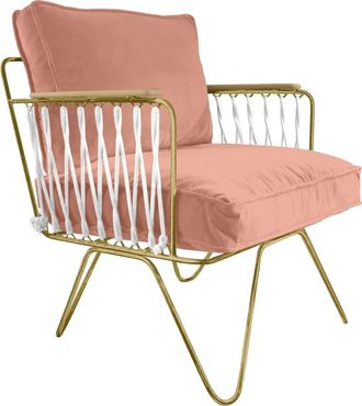 Honor&eacute; Fauteuil Croisette dor&eacute; mat epoxy, velours Honor&eacute;