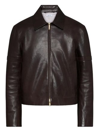 Thom Browne veste en cuir - Marron