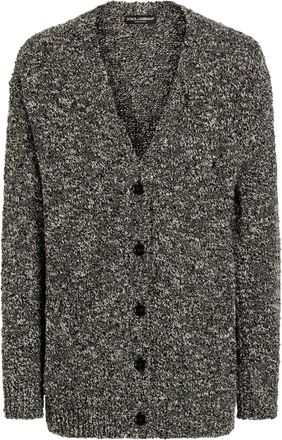 Dolce & Gabbana Cardigan aus meliertem Strick - Schwarz