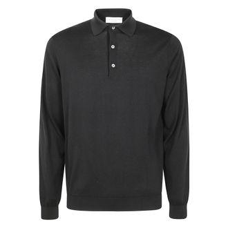 FILIPPO DE LAURENTIIS Klassisches Polo-Shirt mit langen &Auml;rmeln - - Tops - Herren - Schwarzk - 2XL