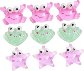 Cabilock 60 Stück Teiliges Meerestiere Mix aus Krabben Seesternen und Muscheln Farbige Miniatur-deko für DIY Landschaft Aquarium und Bastelprojekte Wetterfest 